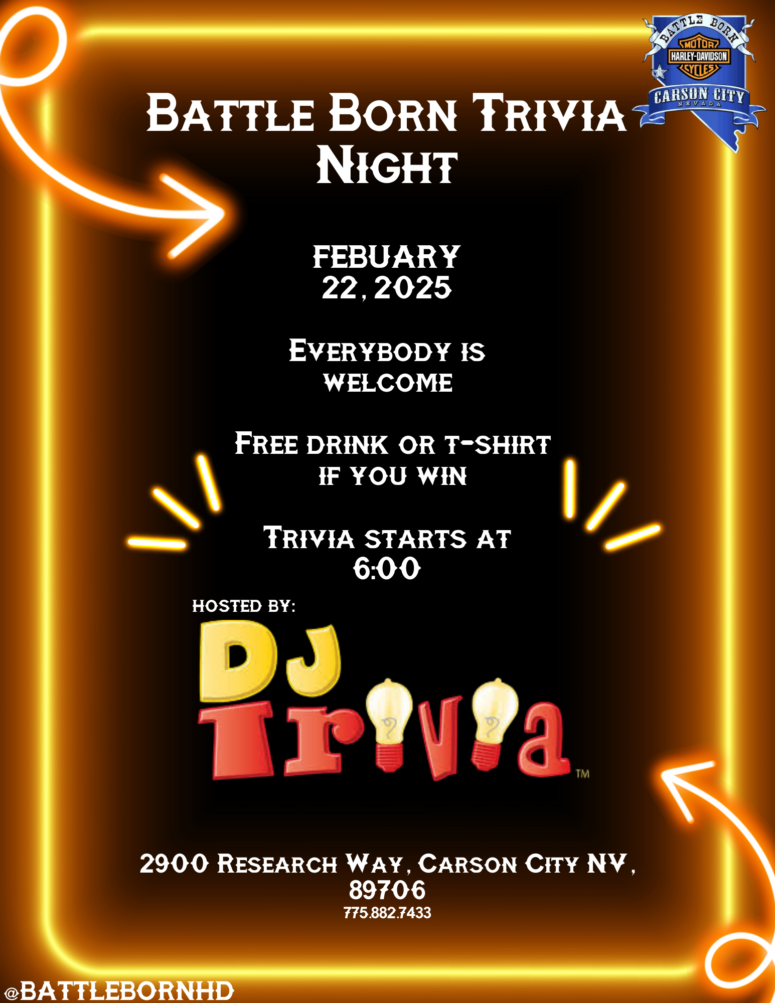 Trivia Night at Battle Born Harley-Davidson - Carson Now