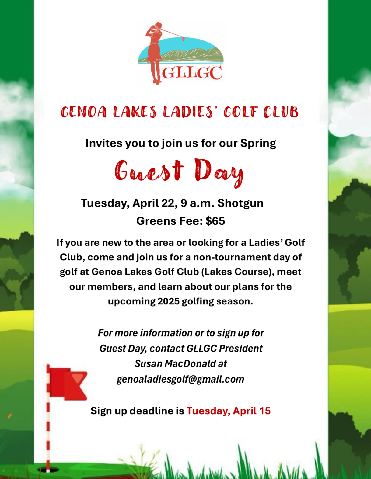 Genoa Ladies’ Golf Club Guest Day April 22nd 2025 - Carson Now