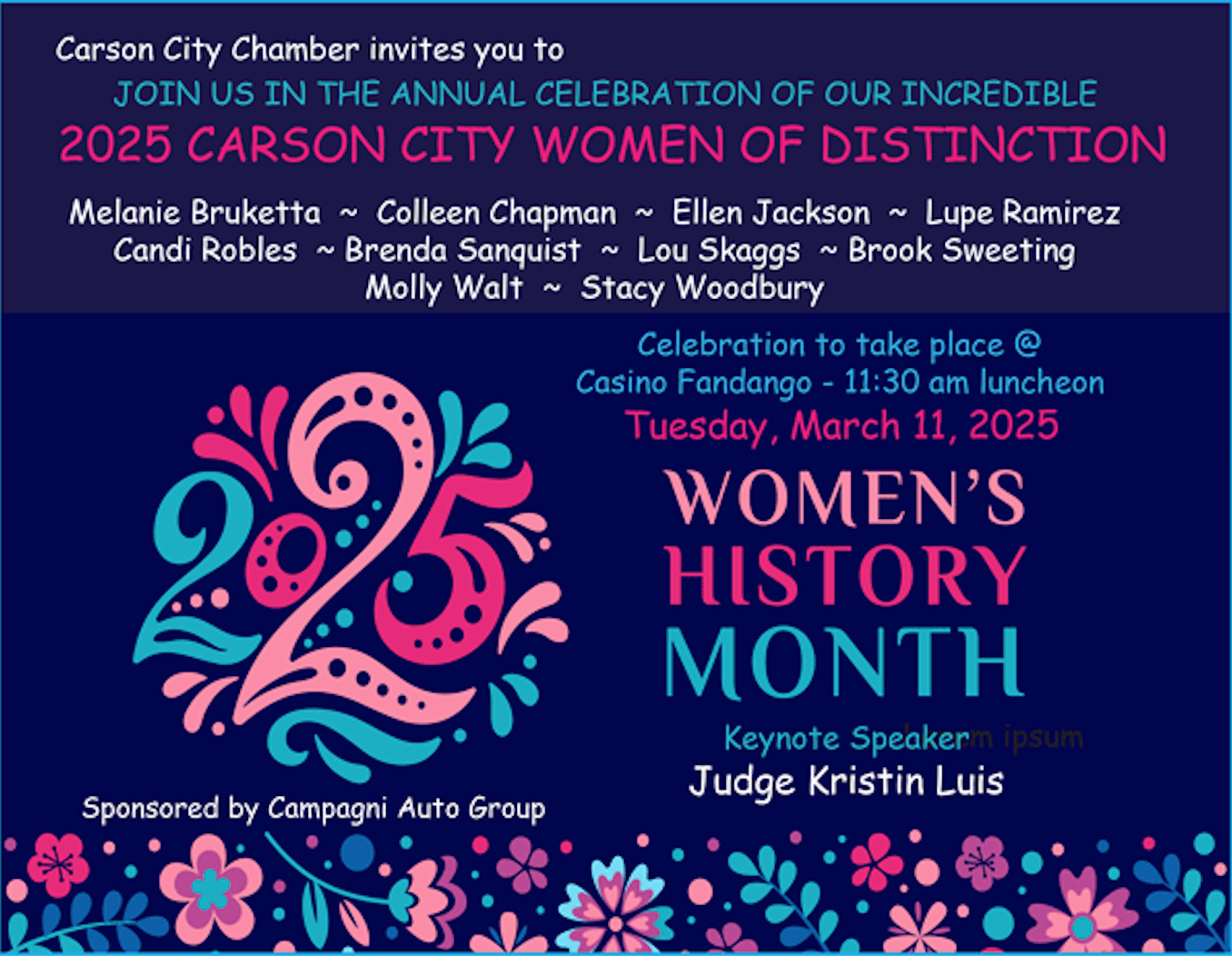 Carson City Chamber to honor 10 local women of distinction at March ...