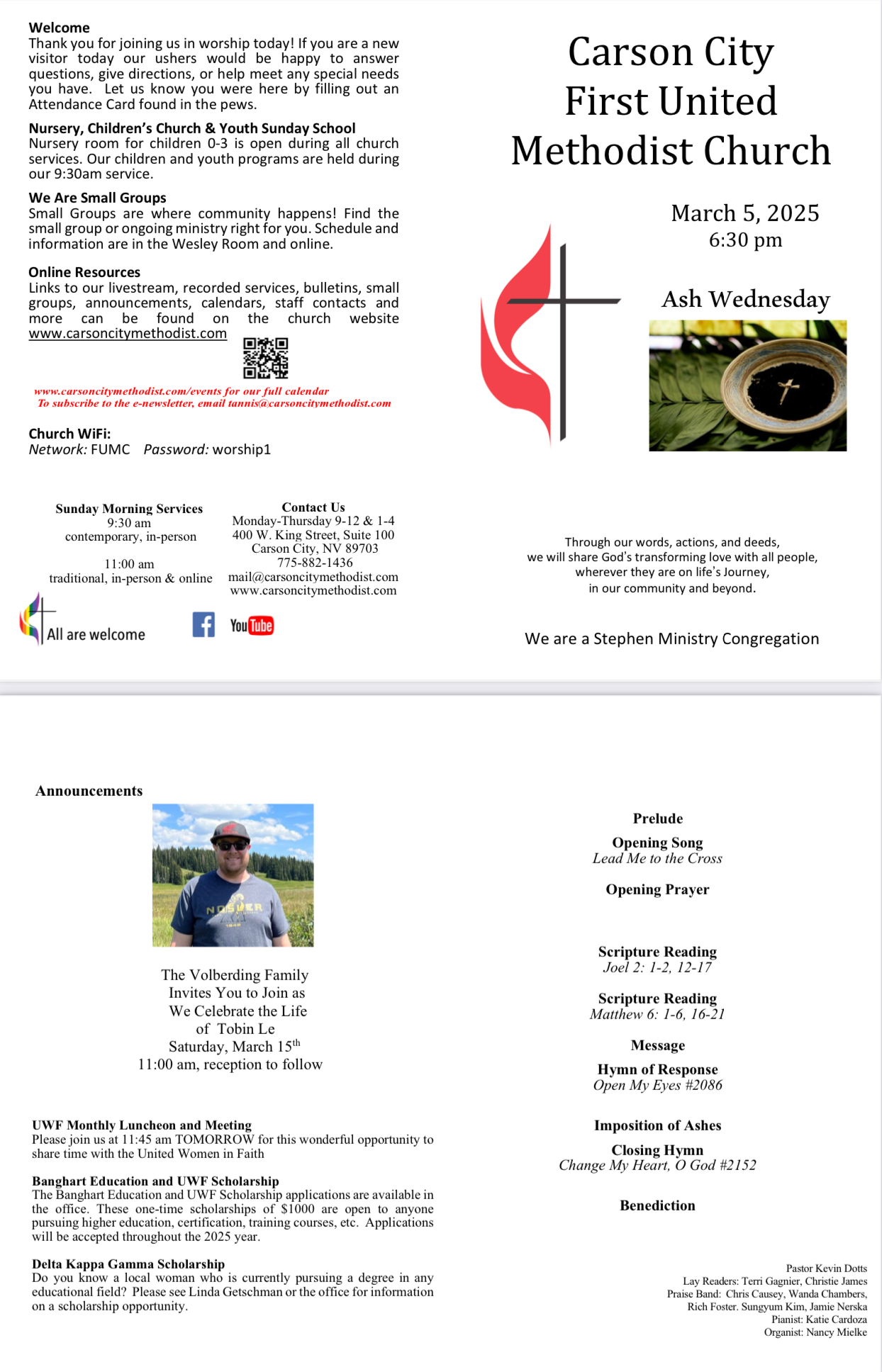 Ash Wednesday Service at First United Methodist Church - Carson Now