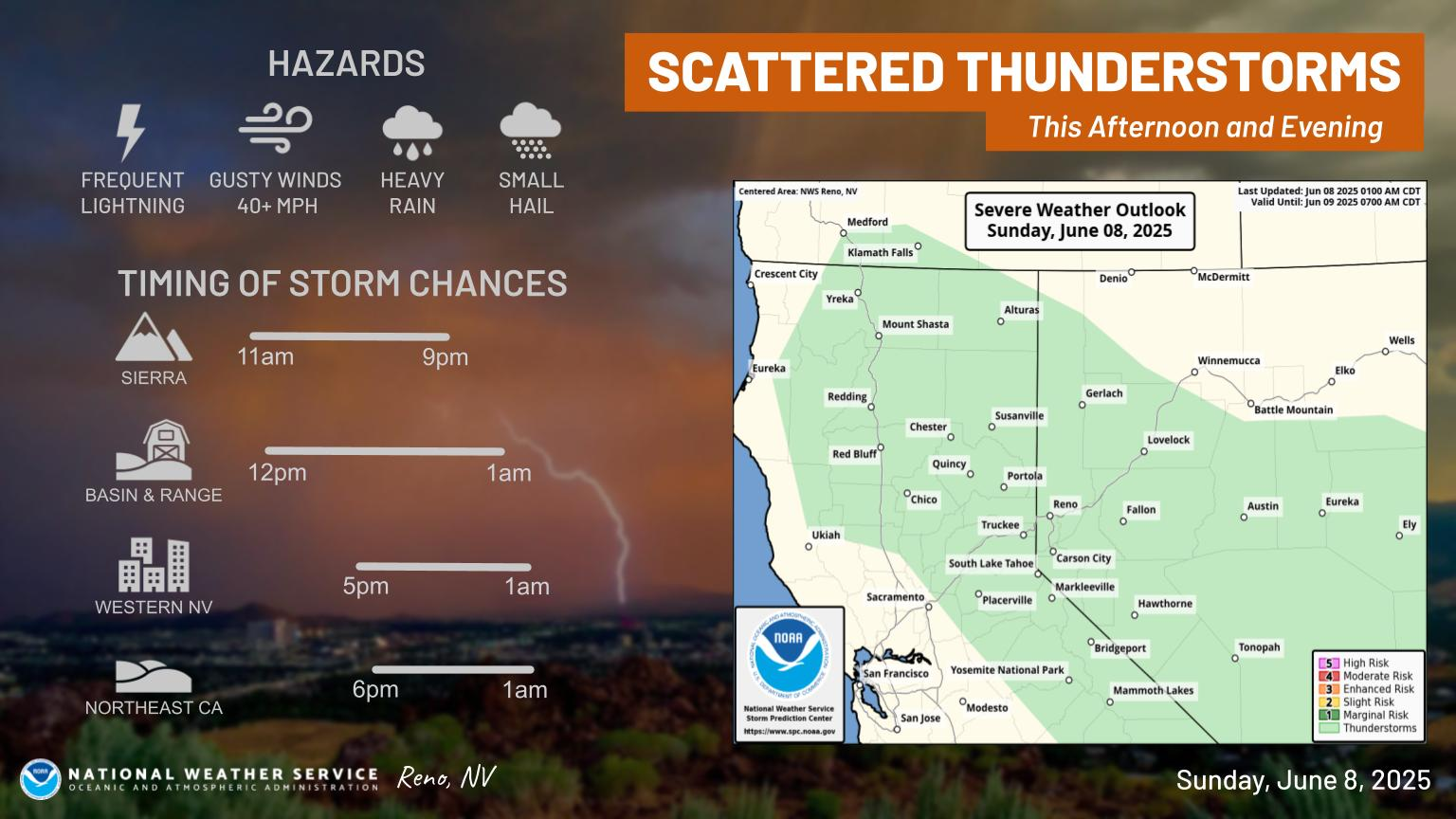 Carson City area weather: Thunderstorms possible across region - Carson Now