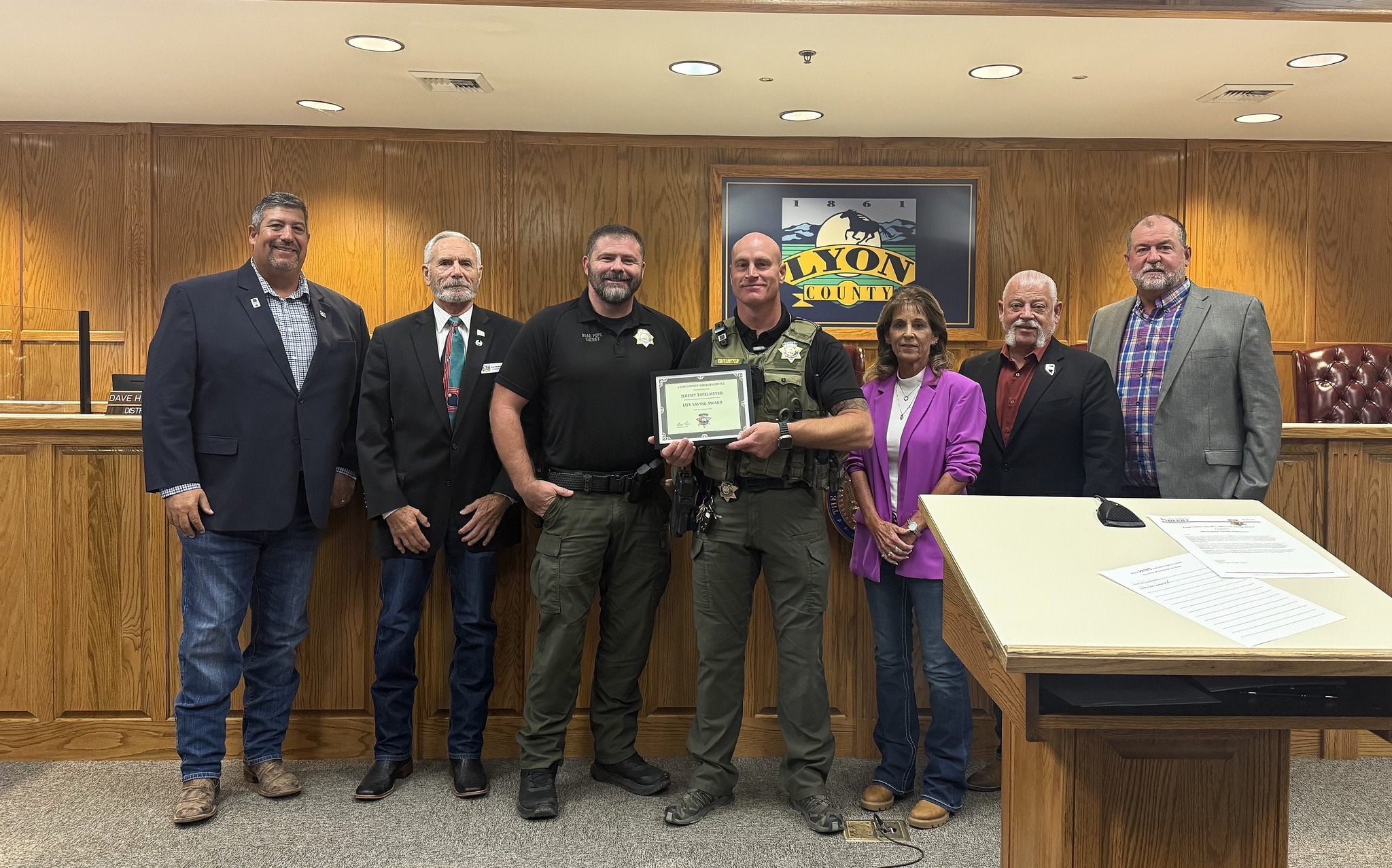 Lyon County Commission honors sheriff's investigator, Dayton resident ...