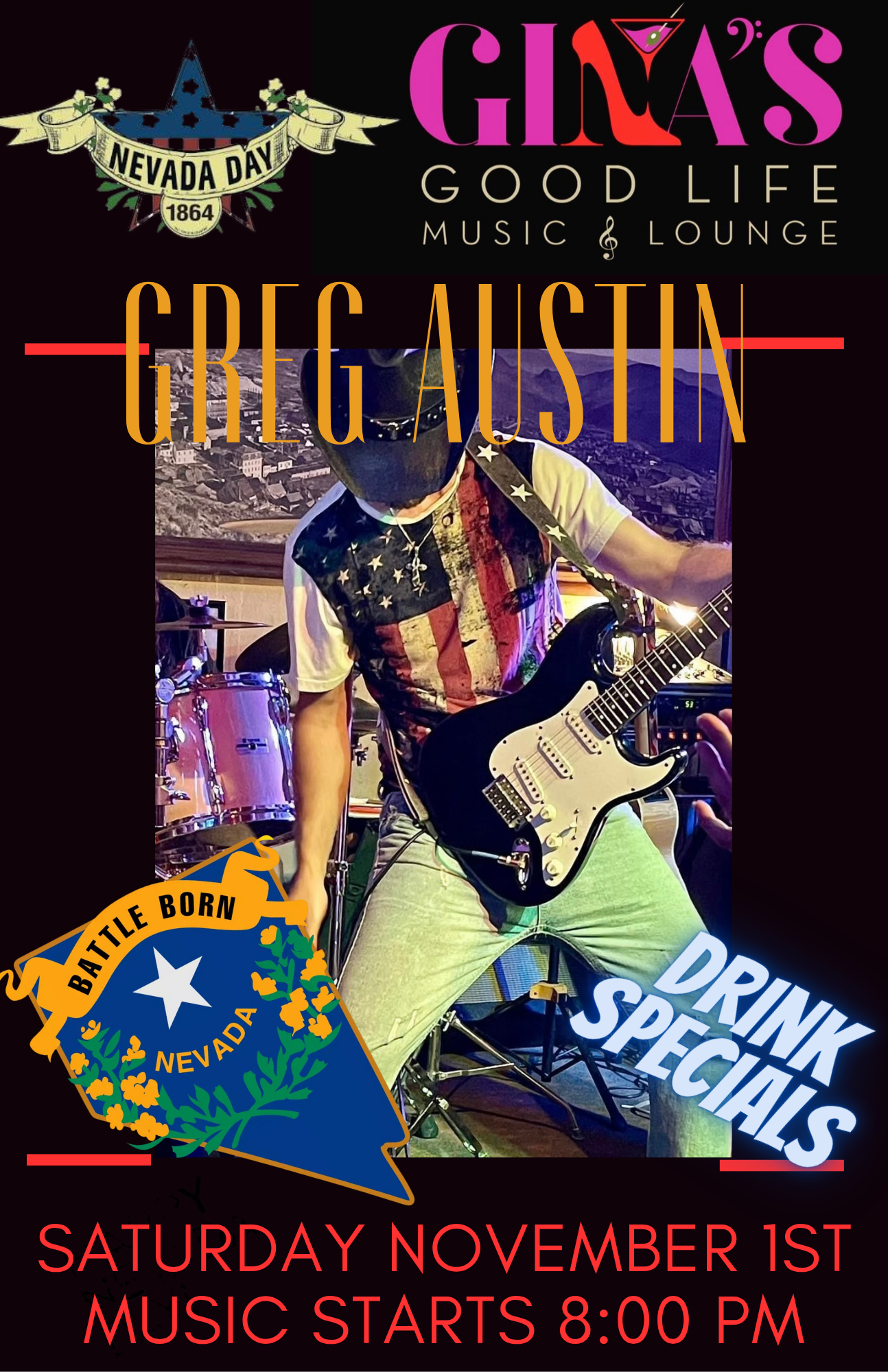 Greg Austin LIVE - Nevada Day Party | Gina’s Good Life Music & Lounge ...