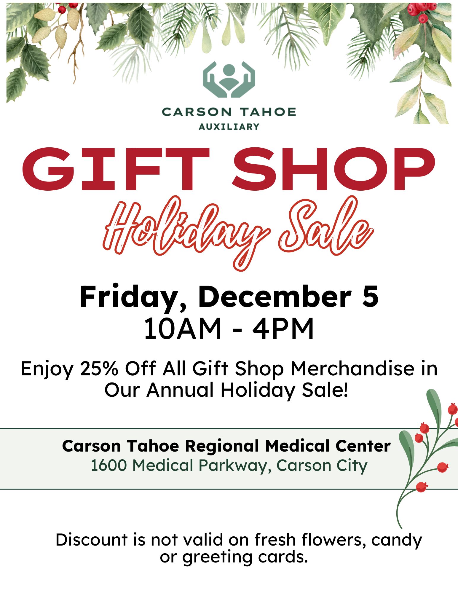 Carson Tahoe Auxiliary Gift Shop Christmas Sale - Carson Now