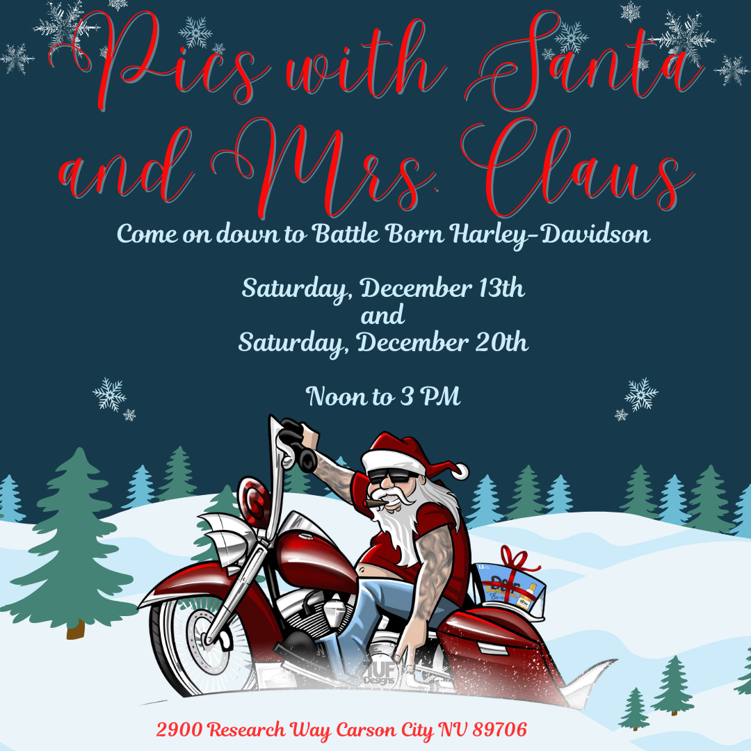 Pictures with Santa and Mrs. Claus at Battle Born Harley-Davidson ...