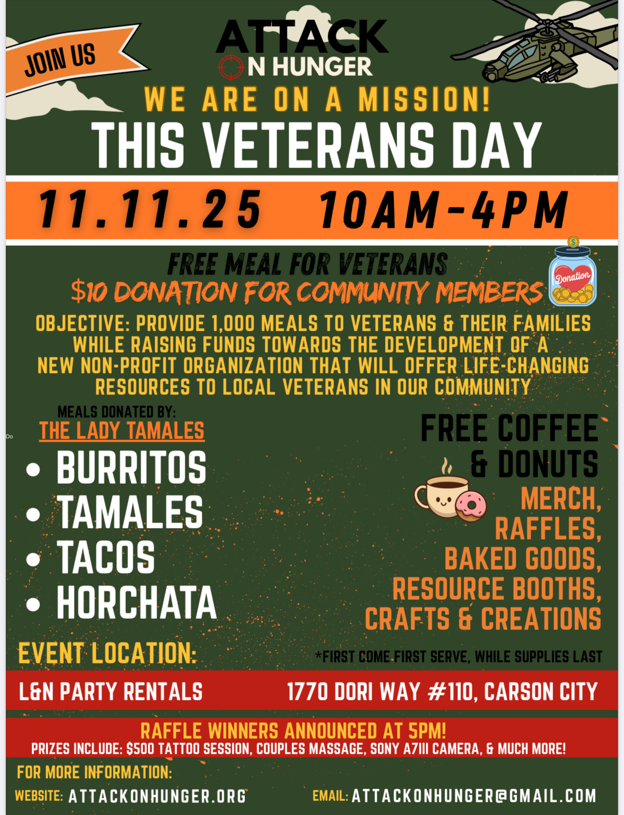 Attack on Hunger: Veterans Day Community Food Drive & Celebration ...