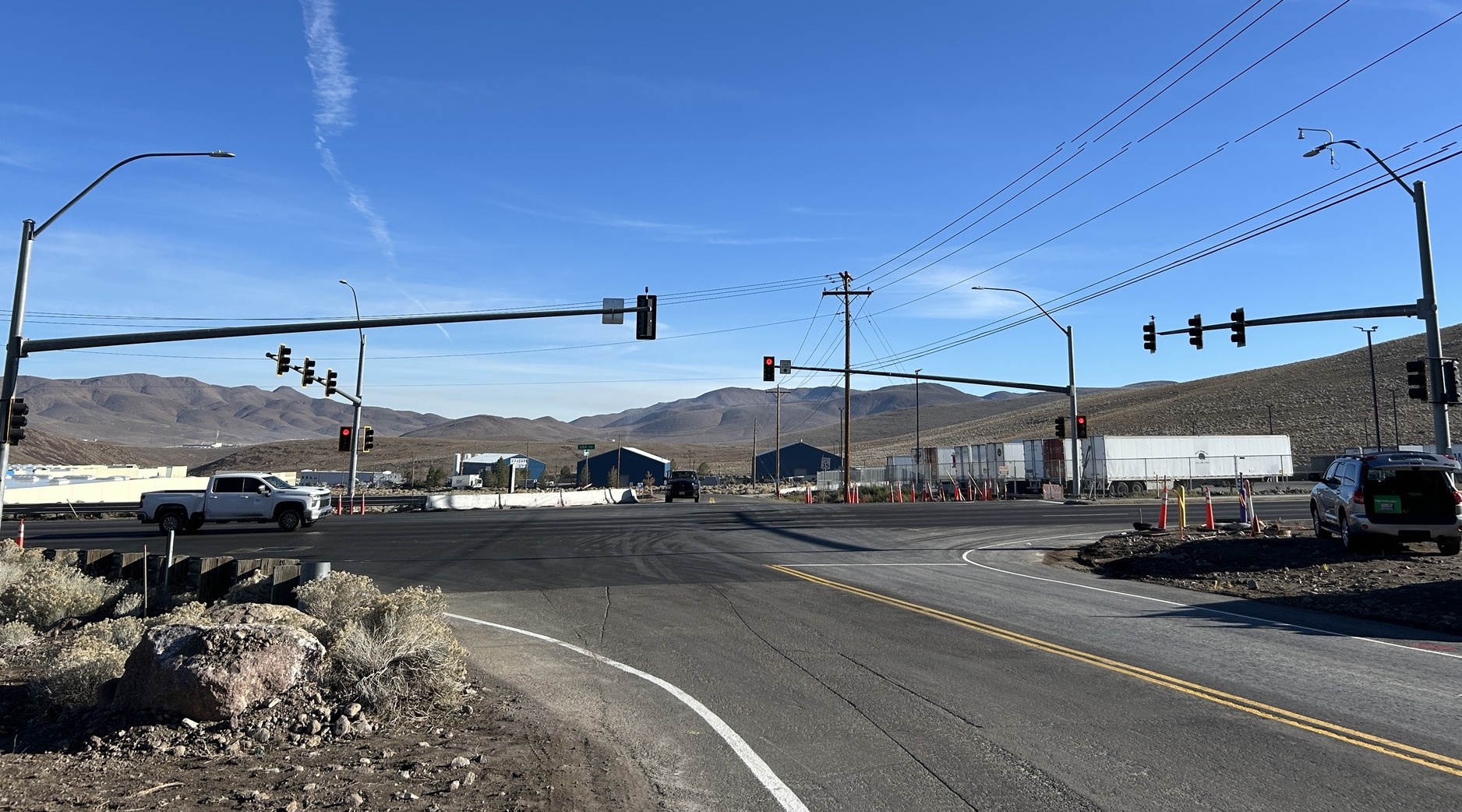 Storey County, NDOT install traffic signals at Sydney Drive and USA ...