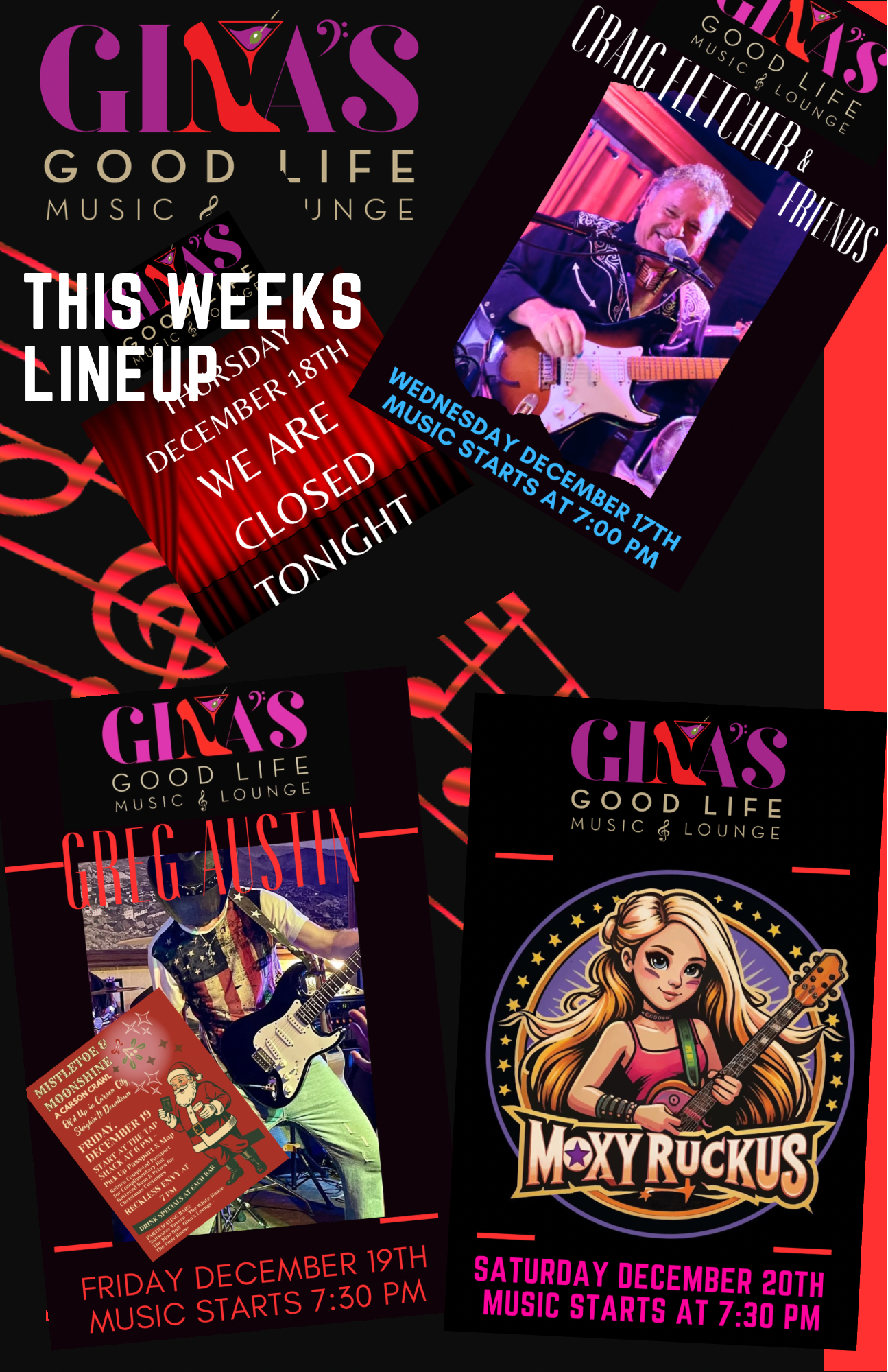 This week at Gina’s Good Life Music & Lounge: Craig Fletcher & Friends ...