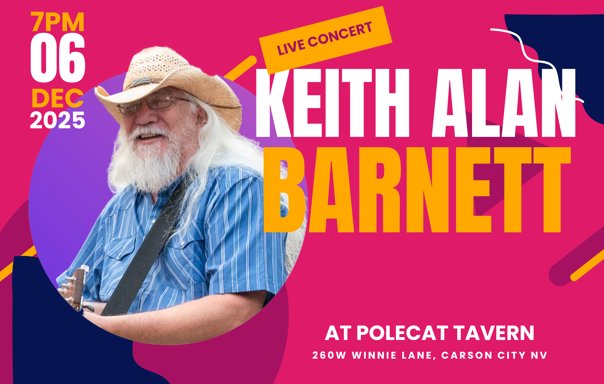 Keith Alan Barnett at Polecat Tavern Saturday December 6th at 7pm - Carson Now