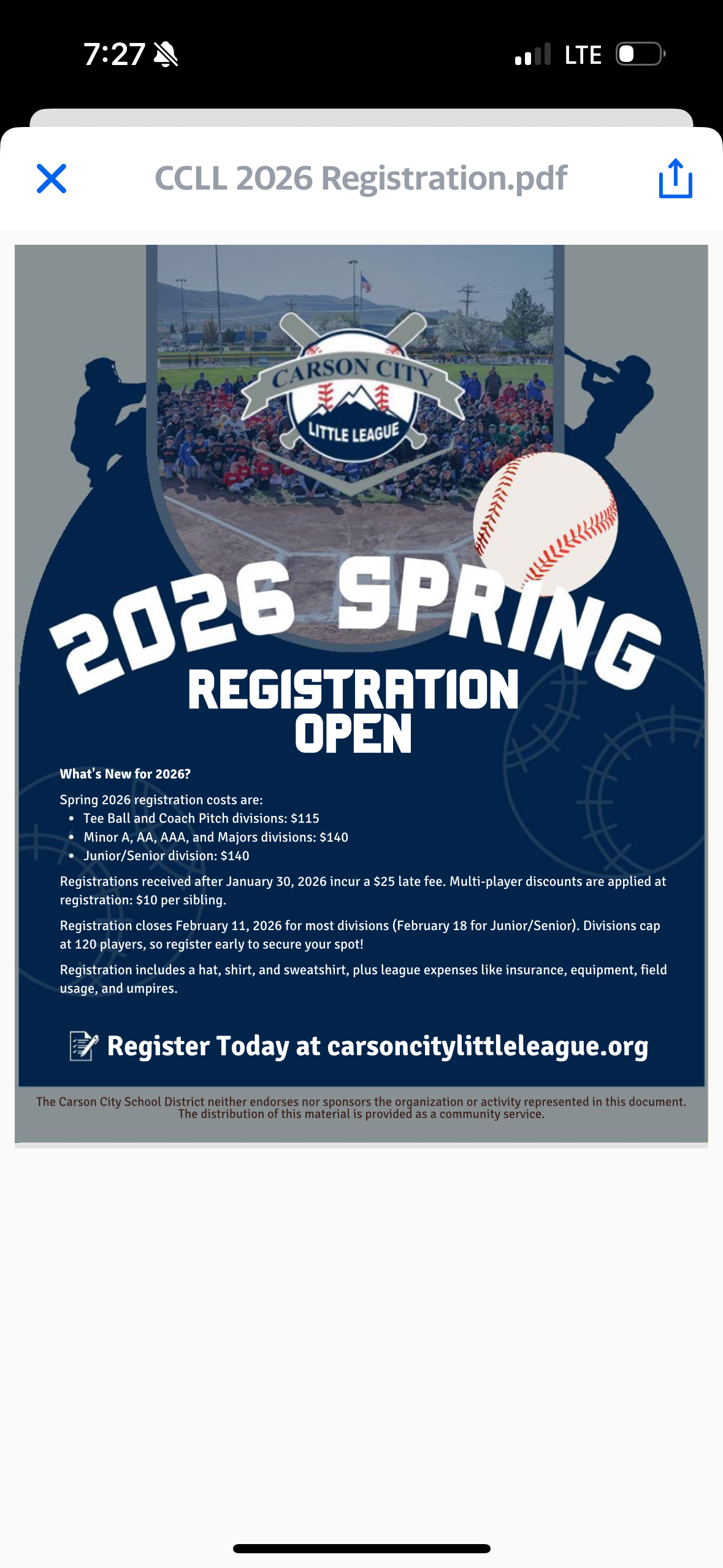 Carson City Little League Registration Open through January 30 - Carson Now