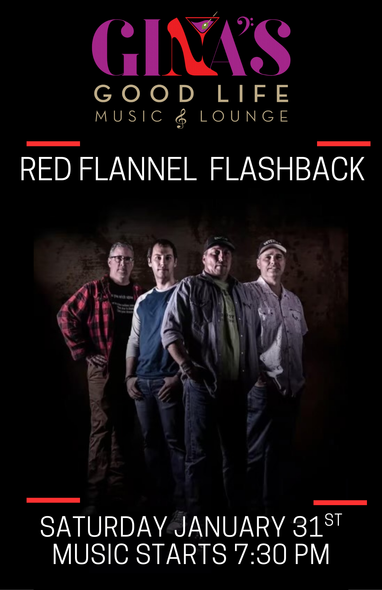 Red Flannel Flashback LIVE Saturday Night at Gina’s Good Life Music ...